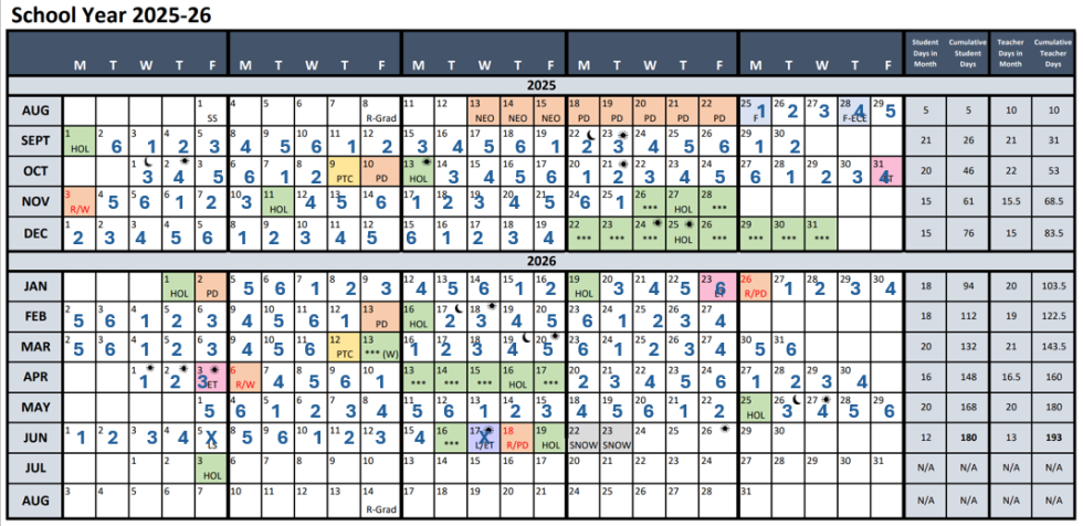 SY2025-26 Calendar - Lafayette Home & School Association
